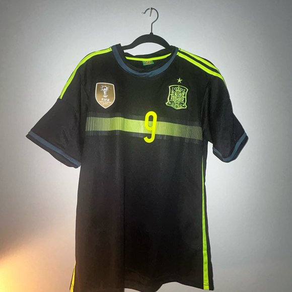 Shirts | Fernando Torres Black And Neon Spain World Cup Winner Jersey ...
